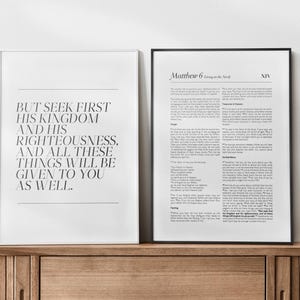 Matthew 6:33 Seek First His Kingdom and His Righteousness Set of 2 ...