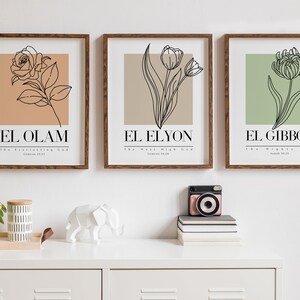 Hebrew Names of God Set of 3 Downloadable Poster, El Olam El Elyon El ...