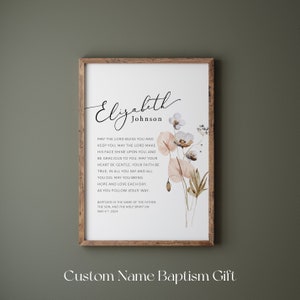 Personalised Baptism Printable for Baby, Custom Name Baptism Print ...