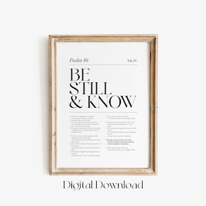 Psalm 46 Be Still and Know Printable, Bible Chapter Poster, Bible Verse ...