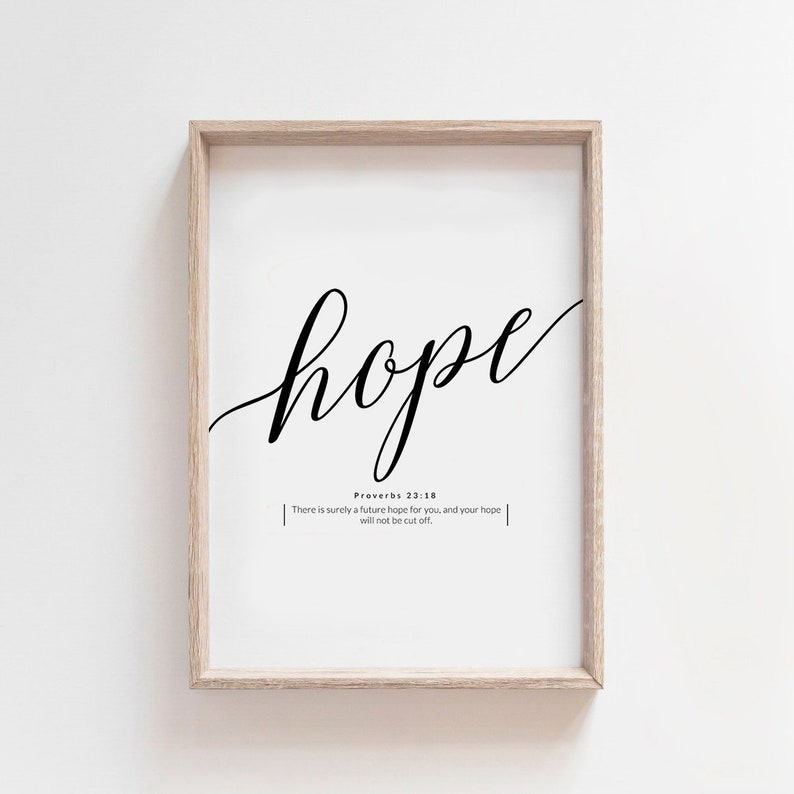 Hope Bible Verse Print, Christian Nursery Wall Art (digital Download ...