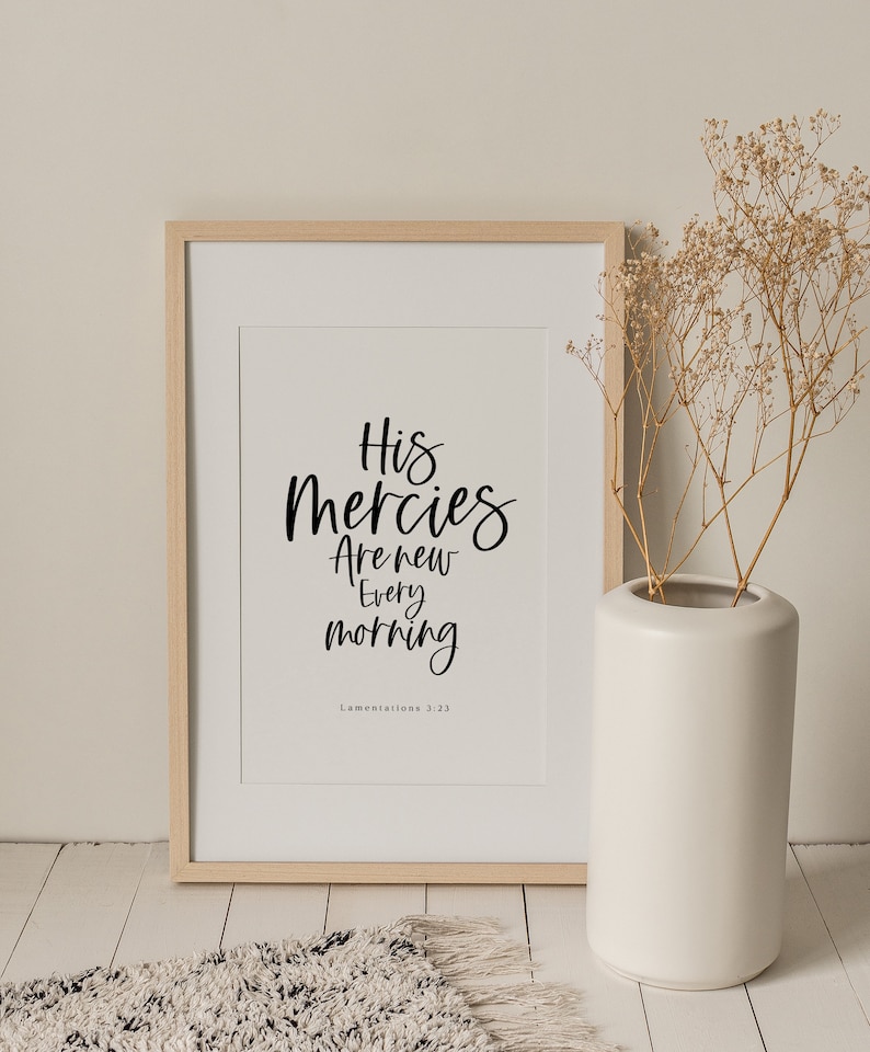 Lamentations 3:23, His Mercies Are New Printable, Christian Wall Art ...