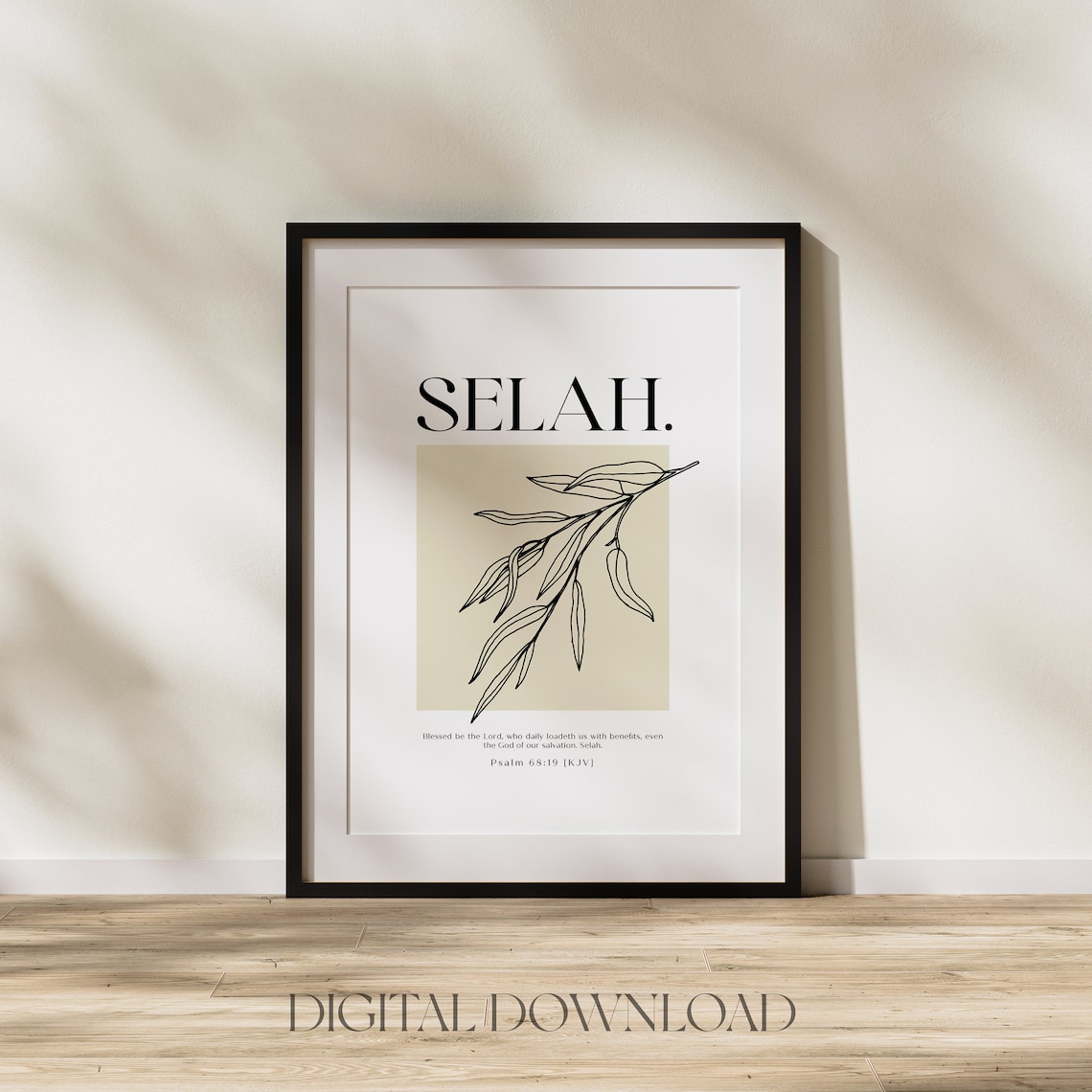 Selah Bible Verse Printable, Selah HEBREW Definition Wall Art ...
