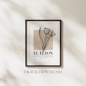 El Elyon Downloadable Art, Genesis 14:20, Hebrew Names of God Printable ...