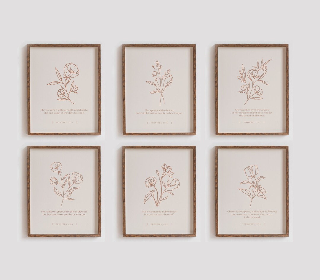Proverbs 31 Digital Wall Print Set of 6 Proverbs for Women - Etsy