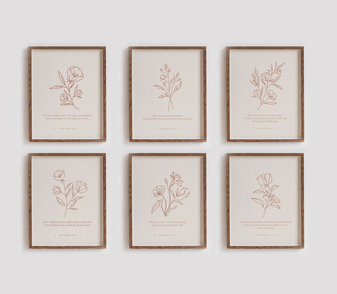 Proverbs 31 Digital Wall Print Set of 6 Proverbs for Women - Etsy