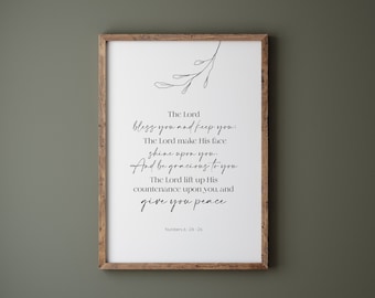 The Blessing Wall Art the Blessing Print Numbers 6:24-26 - Etsy