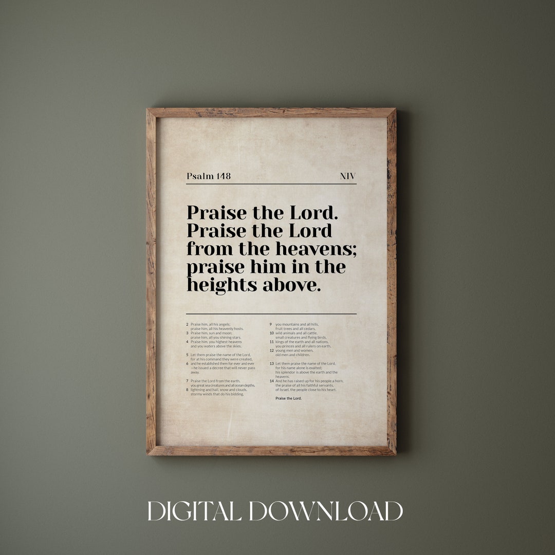 Psalm 148 Praise the Lord Downloadable Poster, Christian Wall Art ...