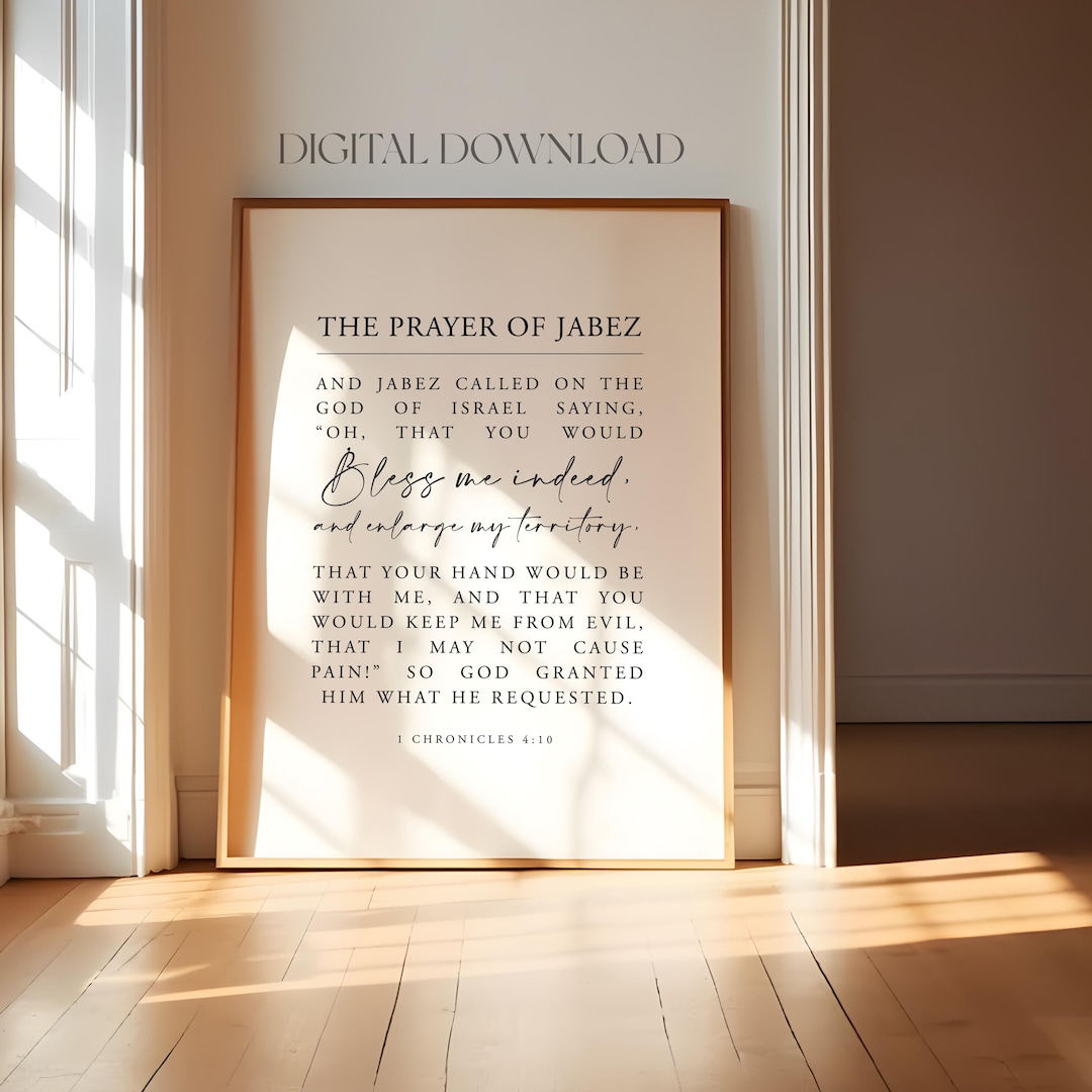 Prayer of Jabez 1 Chronicles 4:10 Printable, Enlarge My Territory ...