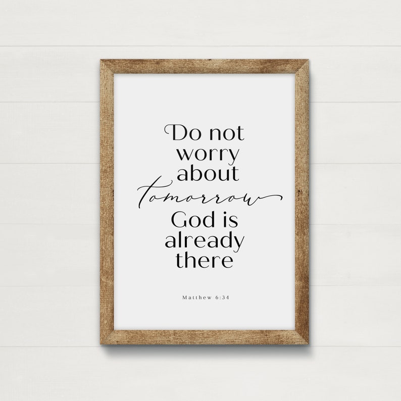 Do Not Worry About Tomorrow Bible Verse Wall Art Print | Etsy