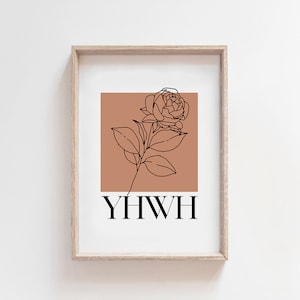 YHWH Printable Art, Christian Poster Downloadable, Hebrew Names of God ...