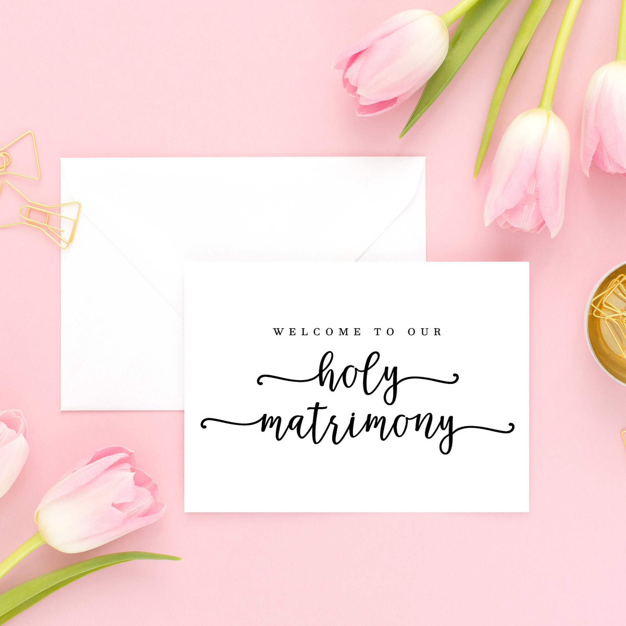 Welcome to Our Holy Matrimony Welcome Wedding Sign Instant | Etsy