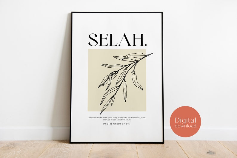 Selah Hebrew Definition Print, Christian Wall Art (digital Download) - Etsy