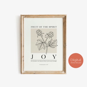 Fruit of the Spirit Joy Print: Christian Bible Verse (digital Download ...