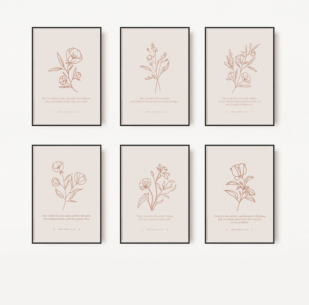 Proverbs 31 Digital Wall Print Set of 6 Proverbs for Women - Etsy