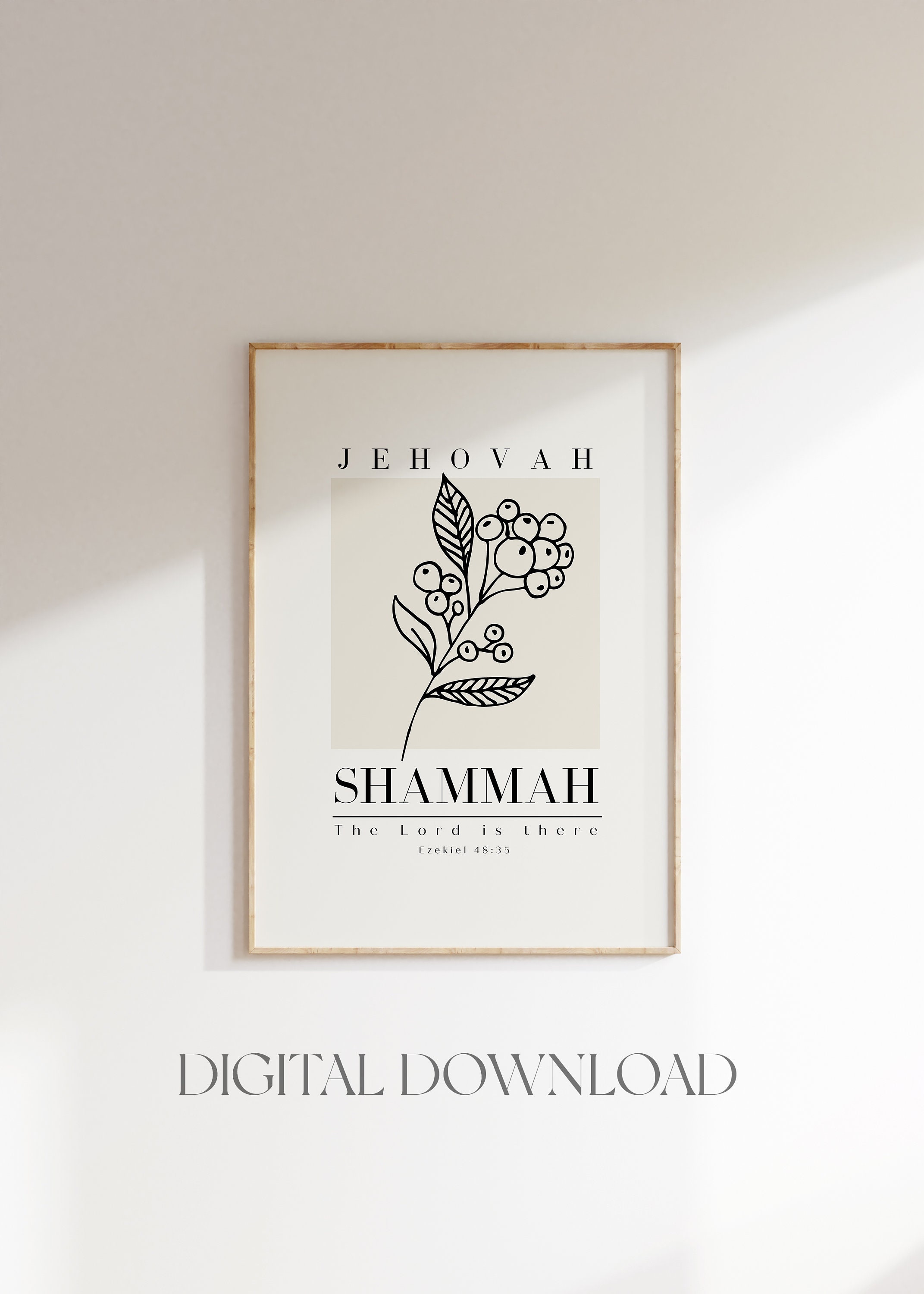 Jehovah Shammah Print: Hebrew Names of God, Bible Verse (digital ...