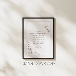 Jeremiah 29:11 for I Know the Plans I Have for You Downloadable Poster ...