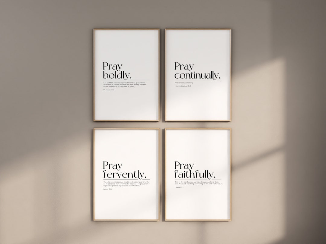 Set of 4 Prayer Wall Art Bundle Digital Art 1 John 5:14 1 - Etsy