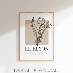 El Elyon Downloadable Art, Genesis 14:20, Hebrew Names of God Printable ...