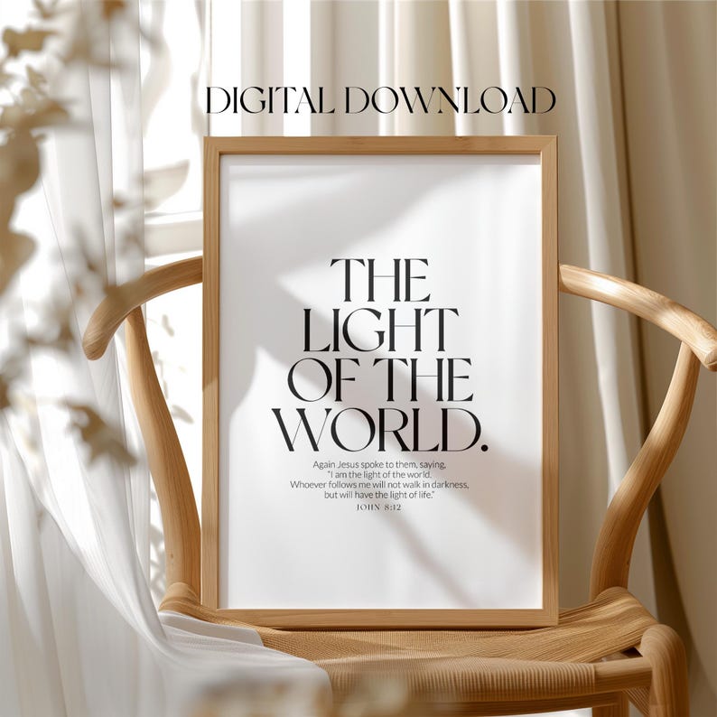 John 8:12 Bible Verse Print, Christian Wall Art (digital Download) - Etsy