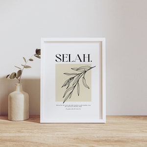 Selah Bible Verse Printable, Selah HEBREW Definition Wall Art ...