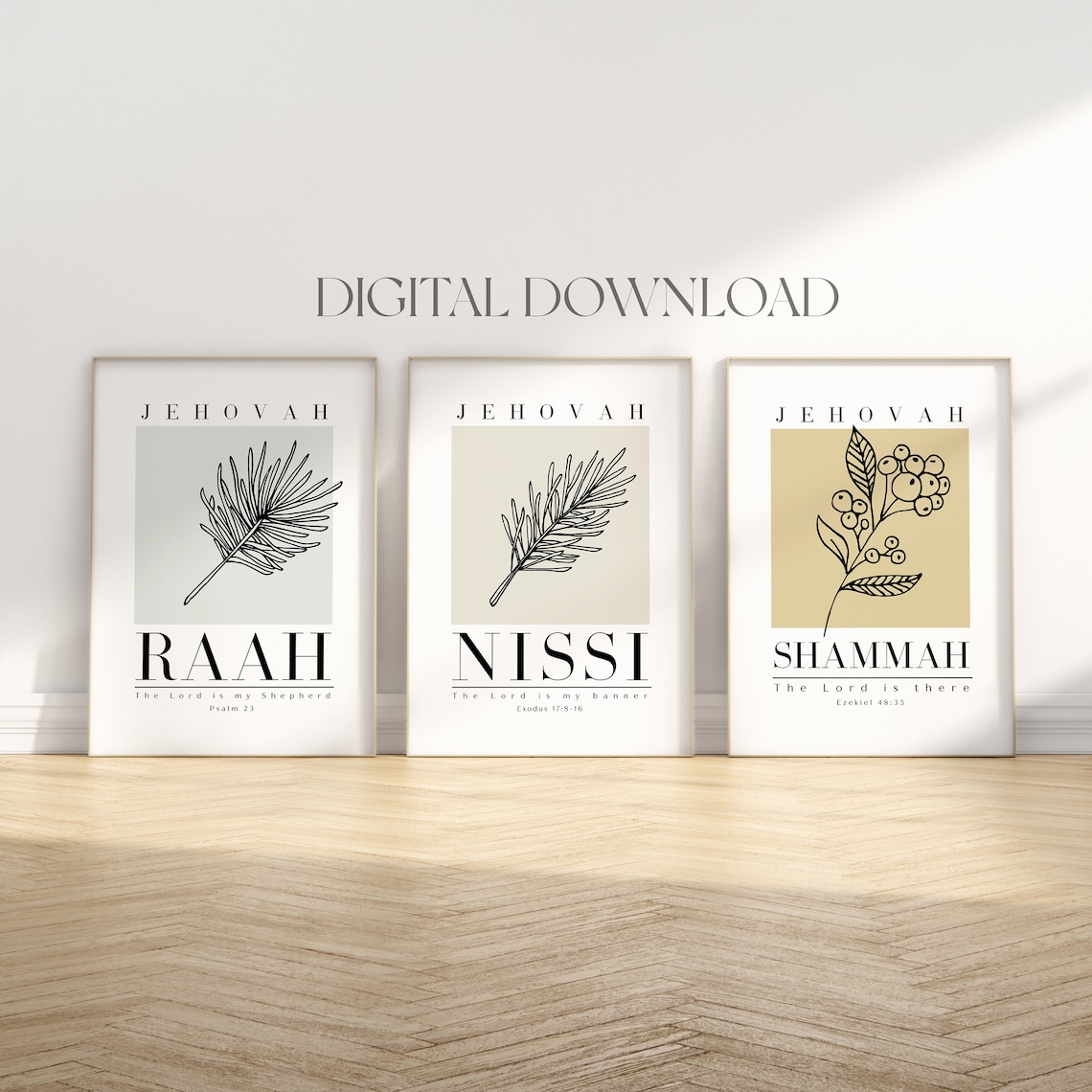 Hebrew Names of God Set of 15 Bundle Downloadable, Jehovah Jireh Rapha ...