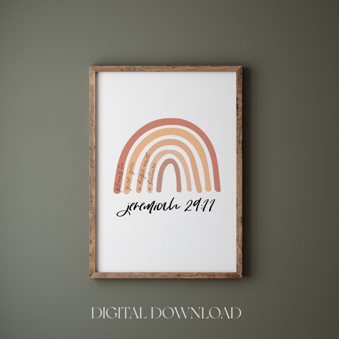 Jeremiah 29:11, for I Know the Plans I Have for You Printable, Boho ...