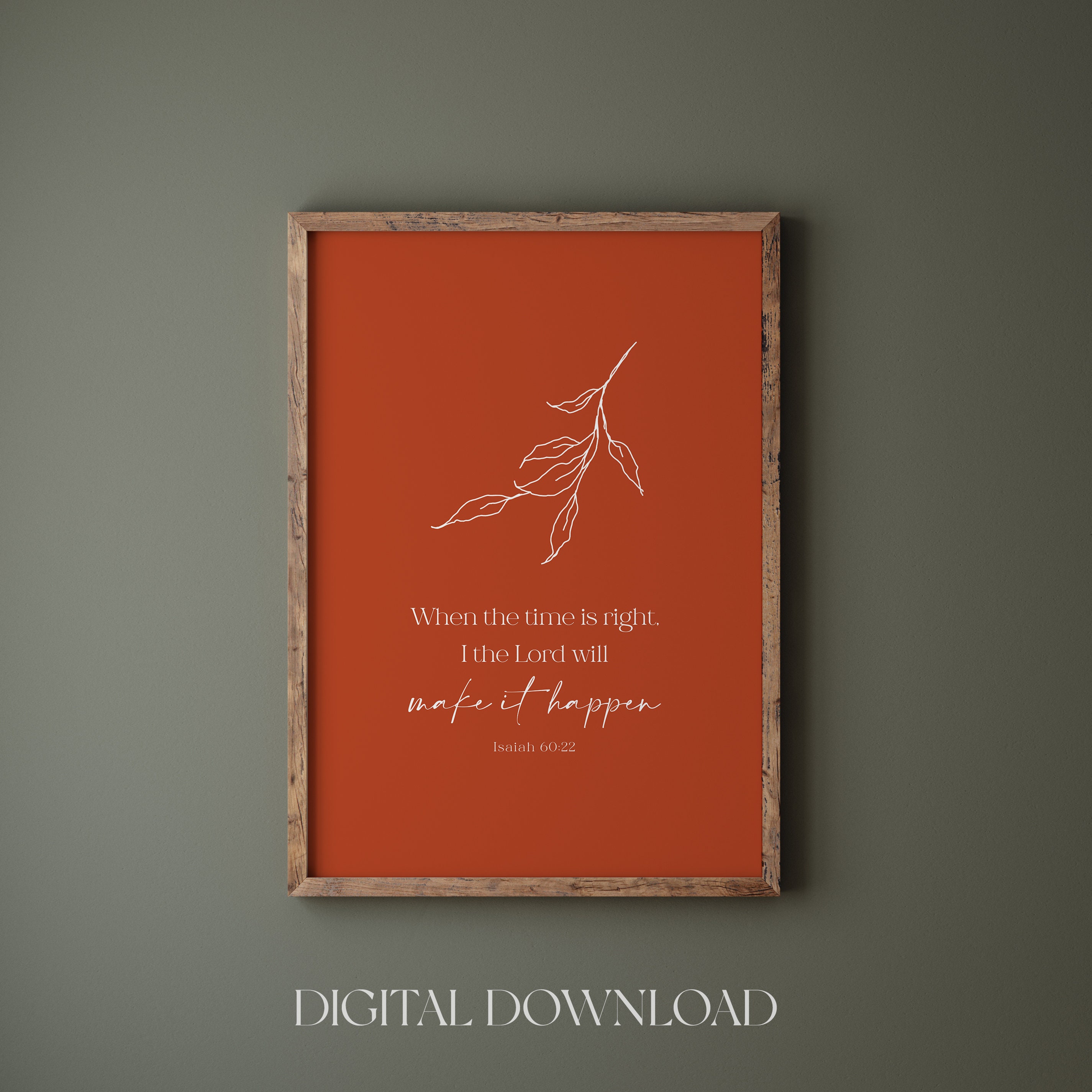 Isaiah 60:22 Bible Verse Print, Boho Christian Wall Art (digital ...