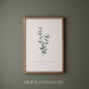 It is Well With My Soul Digital Wall Print, Psalm 62:1, Bible Verse ...