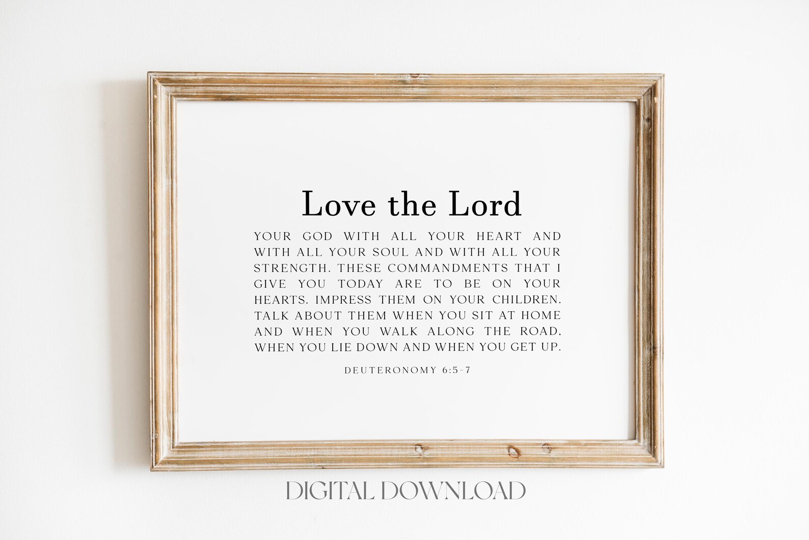 Love the Lord Your God With All Your Heart Printable, Deuteronomy 6 ...