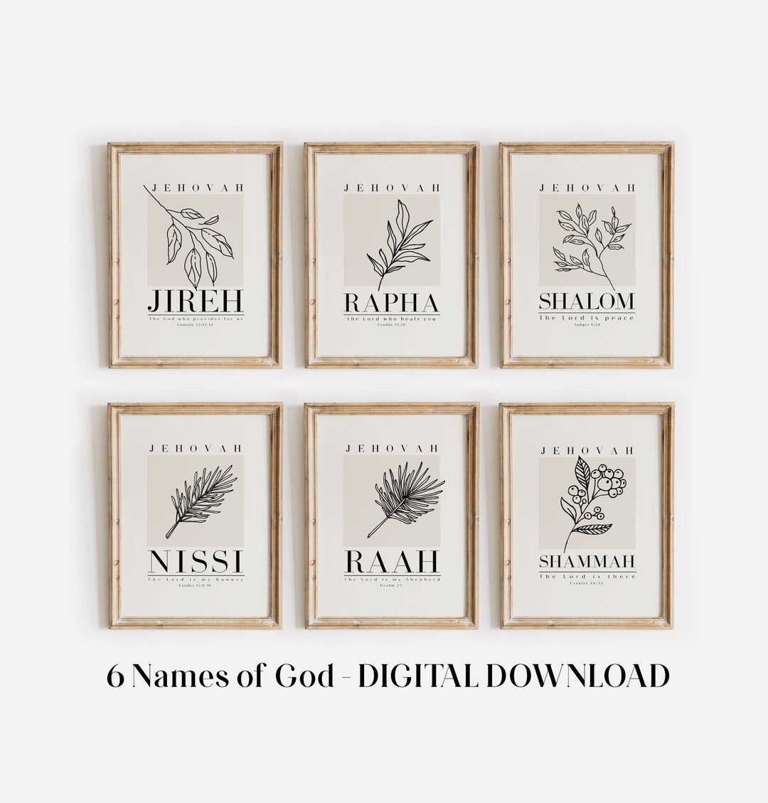 Hebrew Names of God Art Prints: Christian Wall Art (digital Download ...