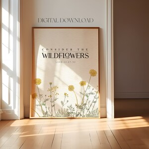 Luke 12 Wildflower Bible Verse Printable, Consider How the Wild Flowers ...
