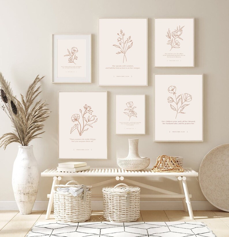 Proverbs 31 Digital Wall Print Set of 6 Proverbs for Women - Etsy