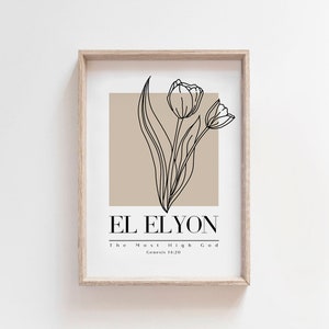 El Elyon Downloadable Art, Genesis 14:20, Hebrew Names of God Printable ...