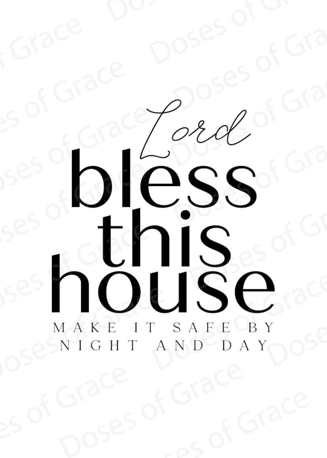Lord Bless This House Print Christian Home Wall Decor | Etsy