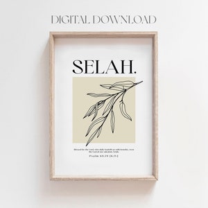 Selah Bible Verse Printable, Selah HEBREW Definition Wall Art ...