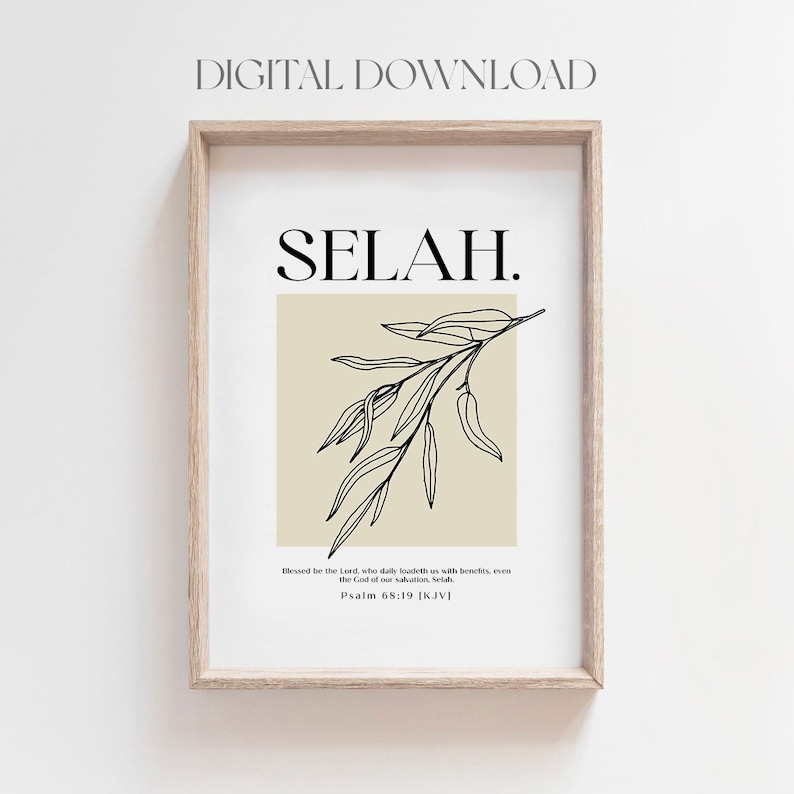 Selah Hebrew Definition Print, Christian Wall Art (digital Download) - Etsy