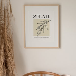 Selah Bible Verse Printable, Selah HEBREW Definition Wall Art ...