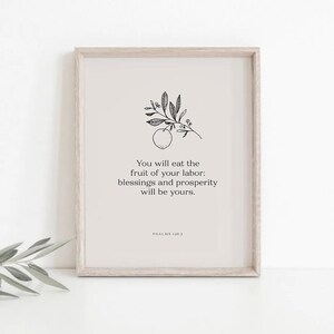 Psalms 128:2 Downloadable Wall Print, Fruit of Your Labor Printable ...