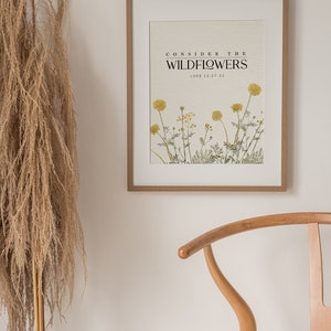 Luke 12 Wildflower Bible Verse Printable, Consider How the Wild Flowers ...