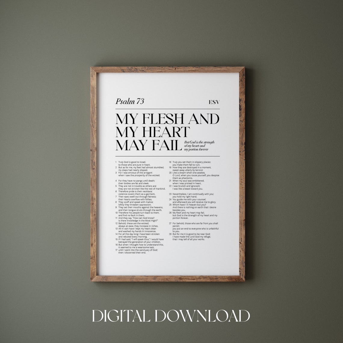 Psalm 73 Bible Verse Poster, Christian Wall Art (digital Download) - Etsy