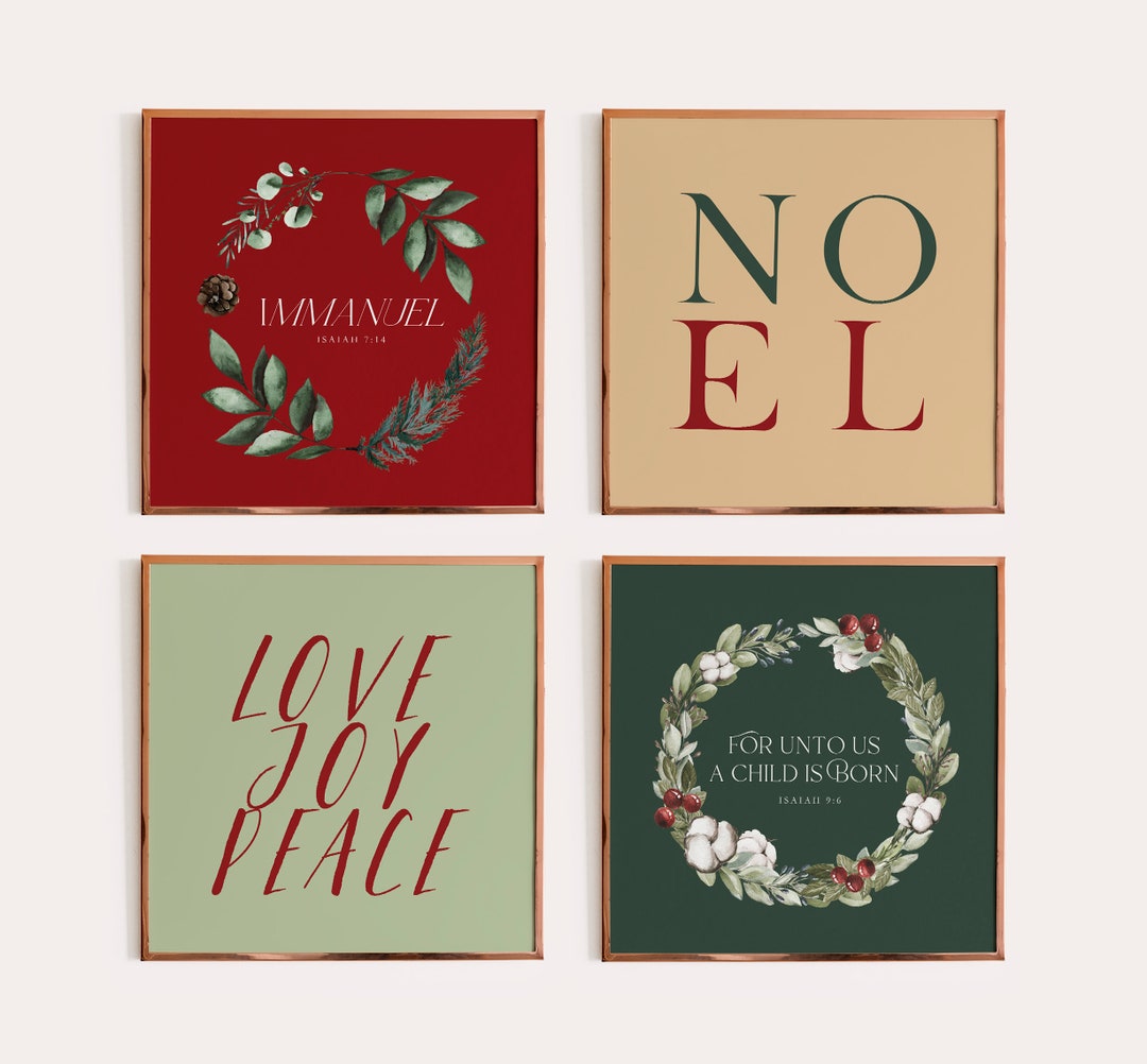 Christian Christmas BUNDLE Set, Isaiah 9:6, Immanuel Isaiah 7 14 ...