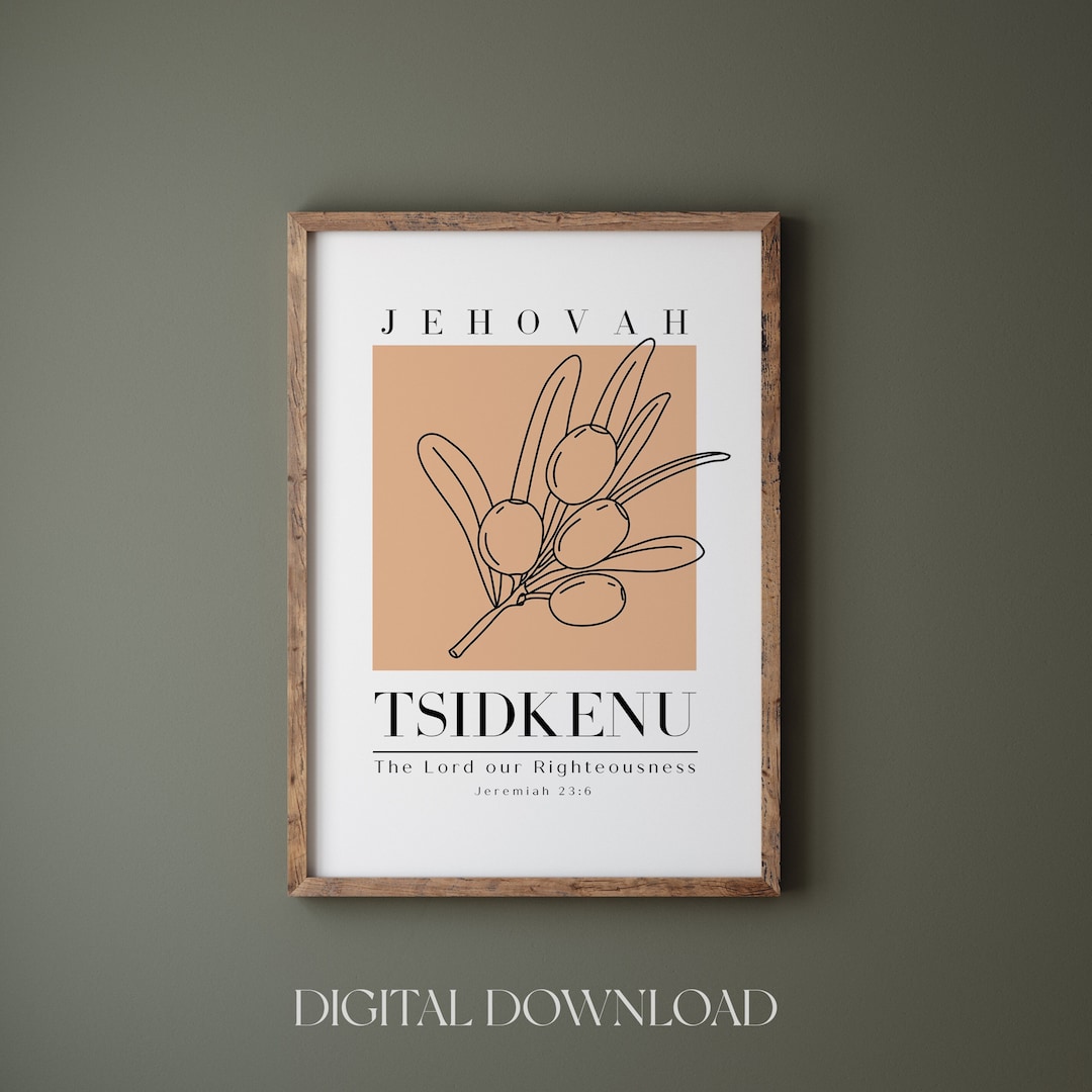 Jehovah Tsidkenu the Lord Our Righteousness Downloadable, Jeremiah 23:6 ...