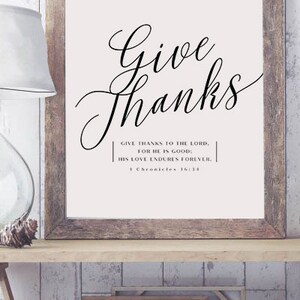Give Thanks to the Lord for He is Good Printable, 1 Chronicles 16:34 ...