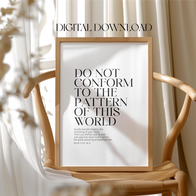 Romans 12:2 Bible Verse Print, Christian Wall Art (digital Download) - Etsy