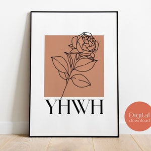 YHWH Printable Art, Christian Poster Downloadable, Hebrew Names of God ...