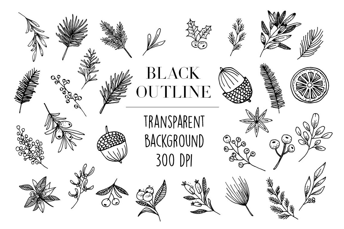 Christmas Floral Clipart Christmas Elements Christmas PNG - Etsy