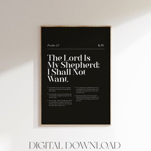 Psalm 23 Downloadable Wall Art, the Lord is My Shepherd Printable ...
