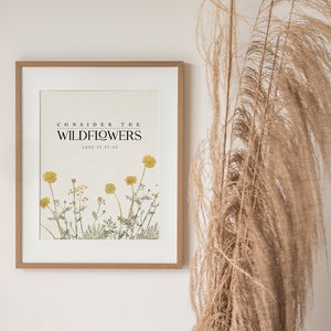 Luke 12 Wildflower Bible Verse Printable, Consider How the Wild Flowers ...