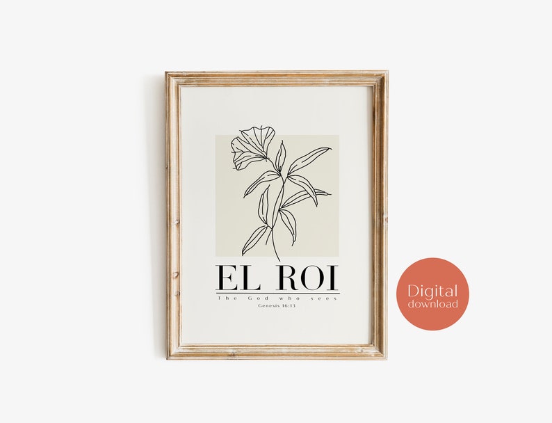 El Roi Printable: Boho Wildflower Christian Wall Art (digital Download ...